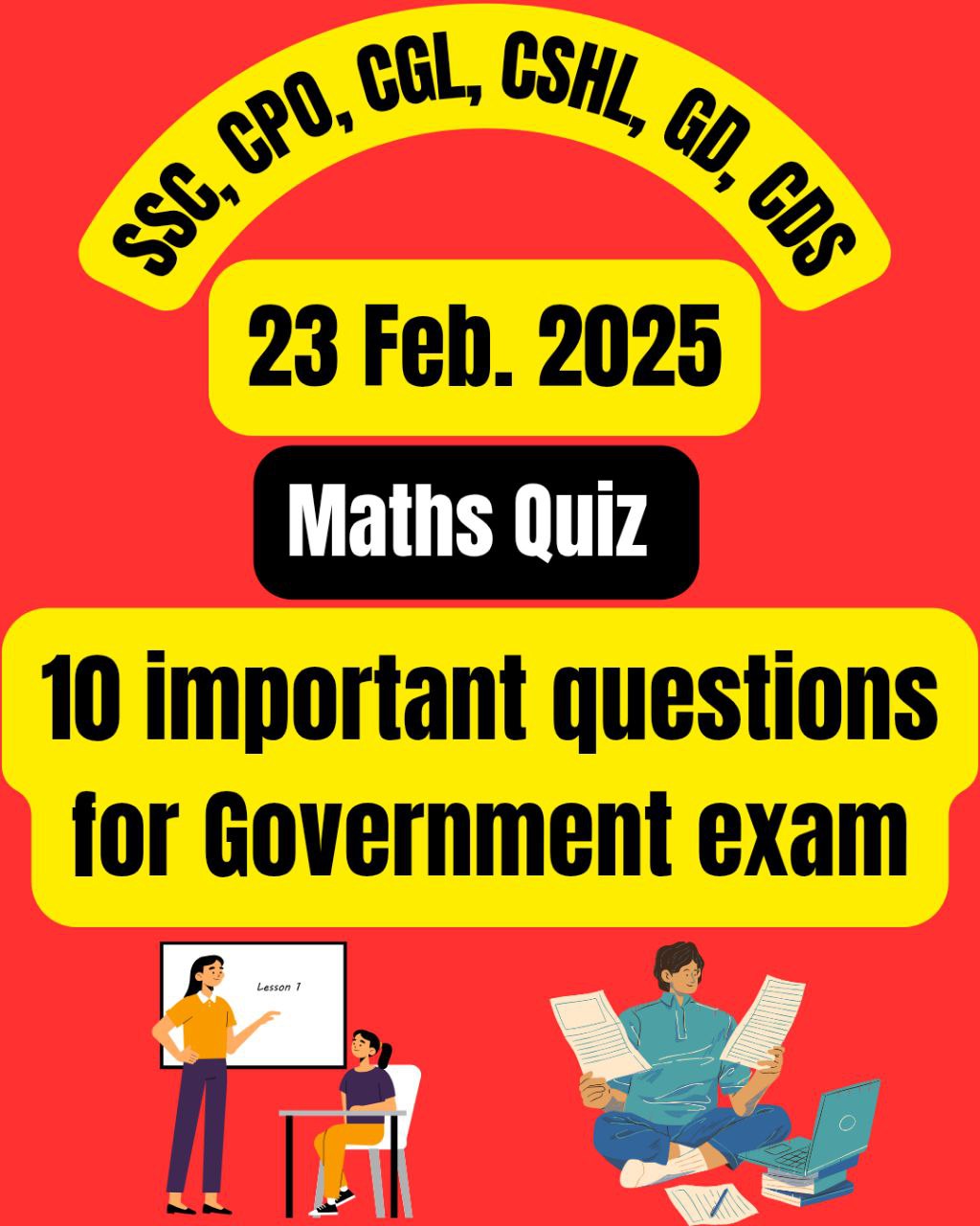 23 February 2025 Maths Quiz For Competitive Exams - Daily ssc quiz